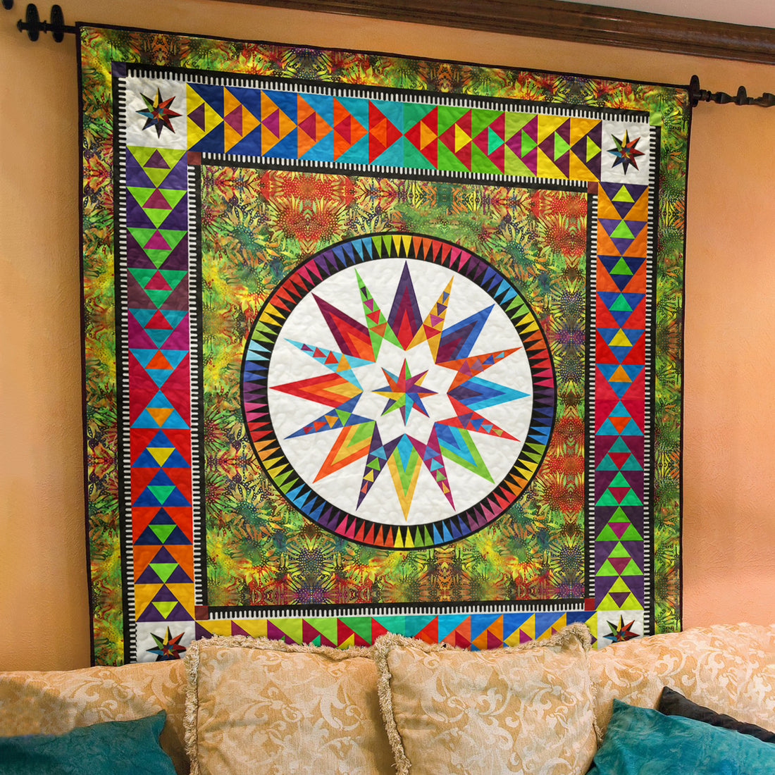 Colorful Compass Rose CLM0411102 Art Quilt