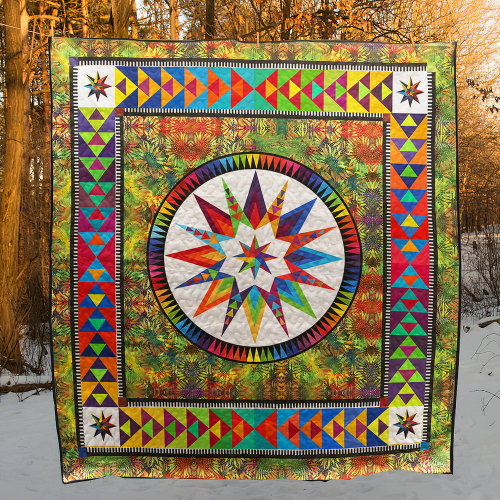 Colorful Compass Rose CLM0411102 Art Quilt